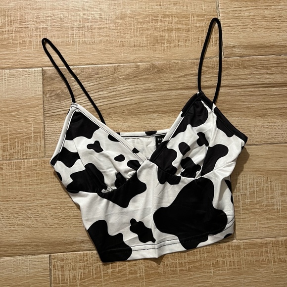 SHEIN | Tops | Cow Print Crop Top | Poshmark